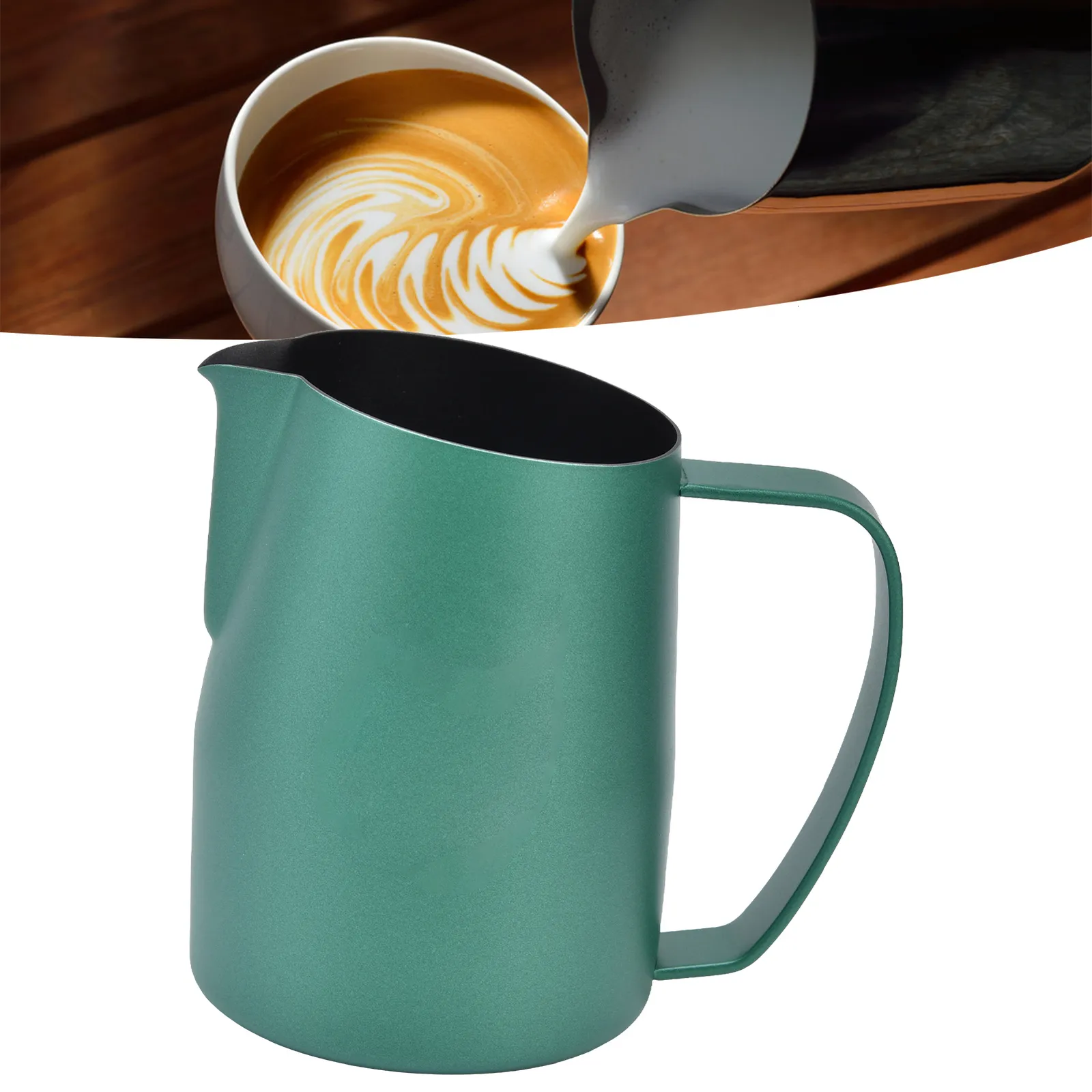 Milk Jug: 450ml Stainless Steel Coffee Frothing Pitcher for Latte ...