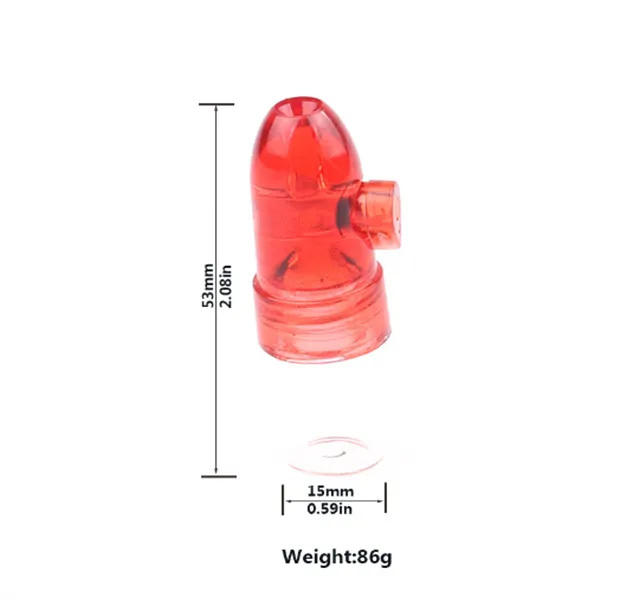 Snuff Bullet Box Dispenser Smoking Tool Acrylic Glass 3.27 in/2.68 in/2 ...