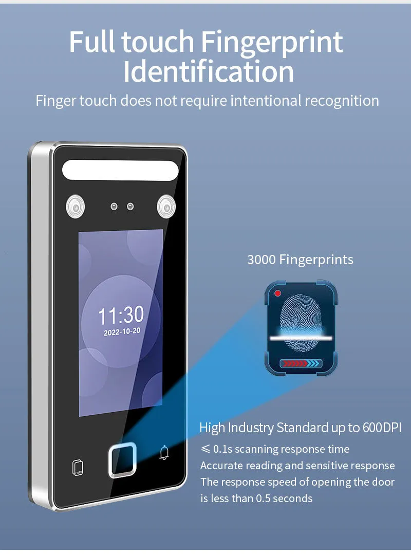 Biometric Face Attendance Machine | Metal Access Control System With ...