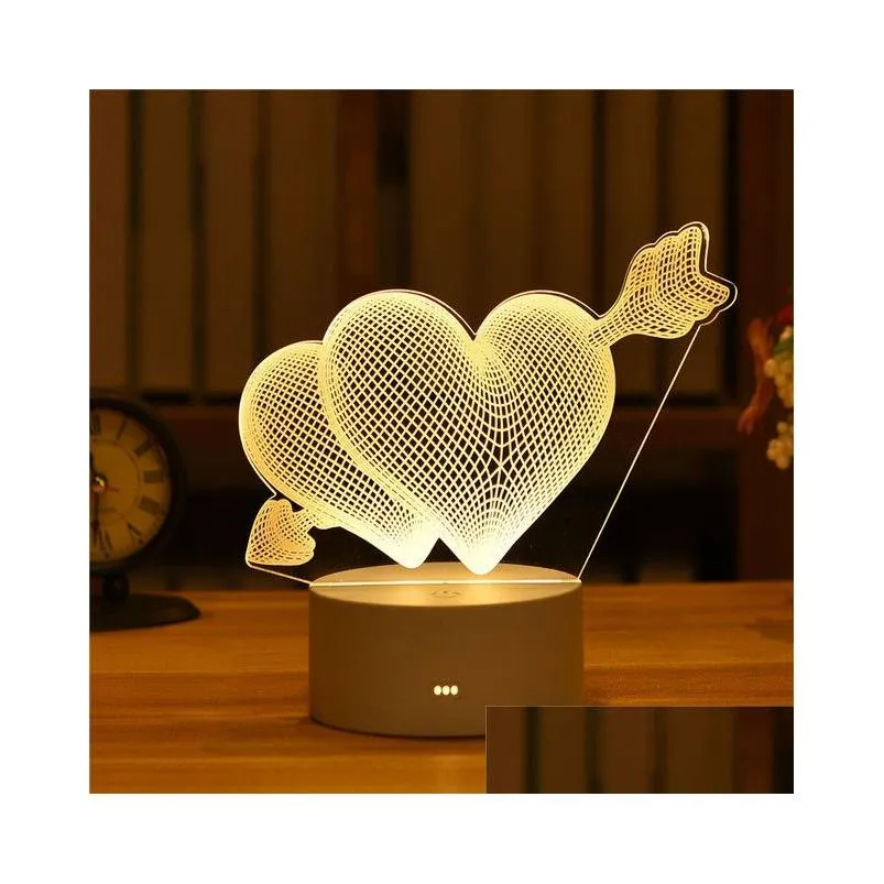 DHgate.com:Romantic Valentines Gift: Acrylic 3D Love Lamp LED Night ...
