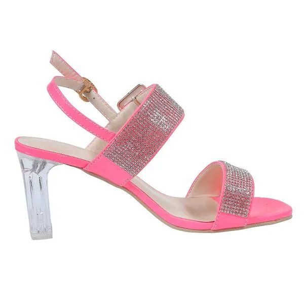 Sandals Sandale Femme PVC Jelly Crystal Open Toed High Heels Women ...