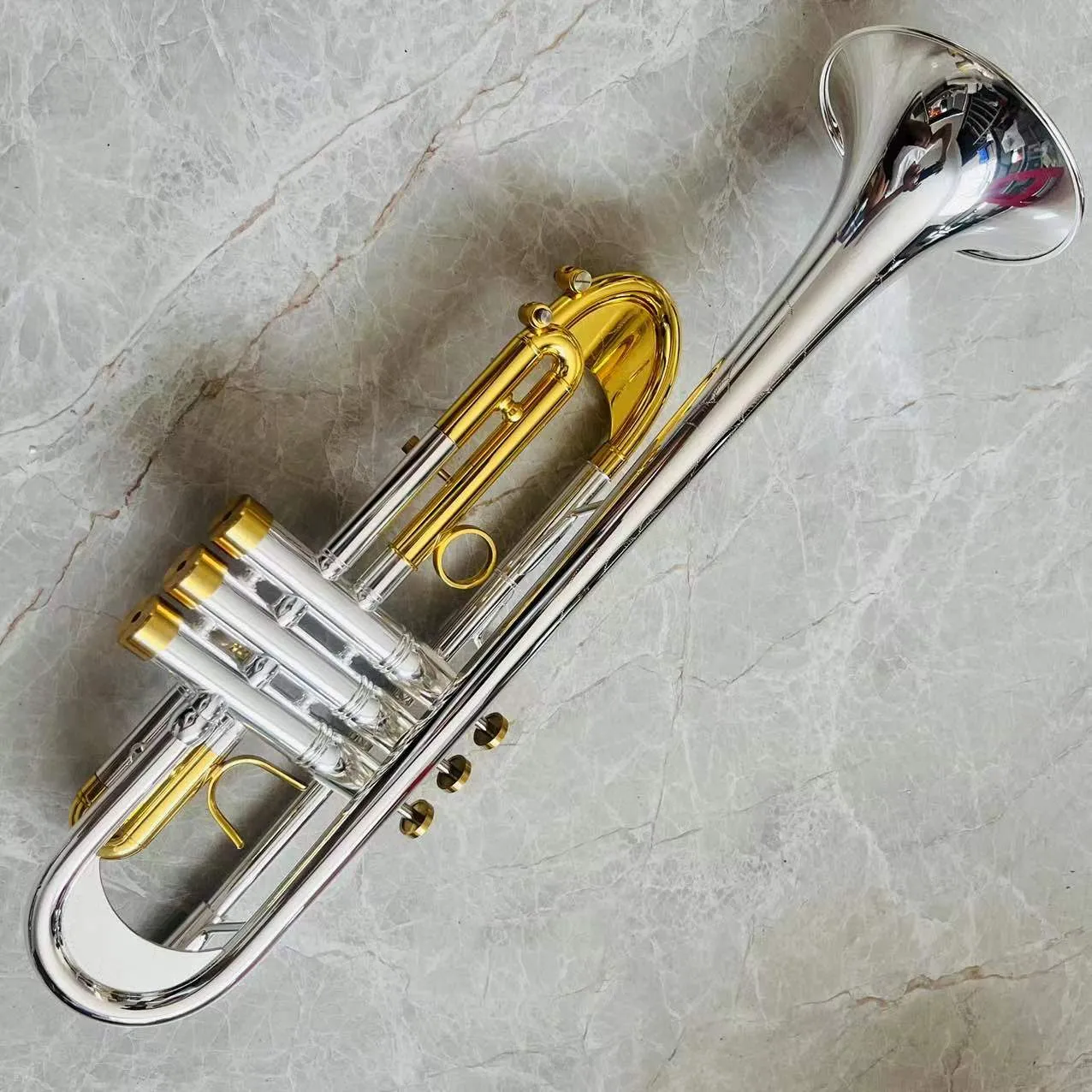 Professional Bb Trumpet - Silver Plated Brass, Smooth Valves, Includes ...
