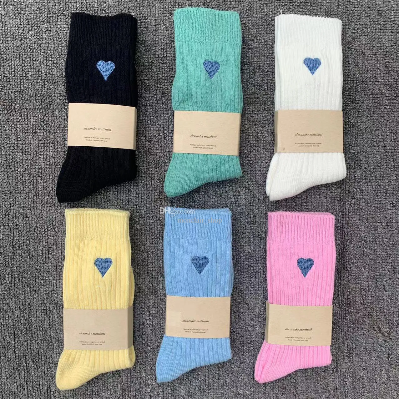 Embroidered Love Socks - Paris Designer Striped & Solid Color Fashion ...