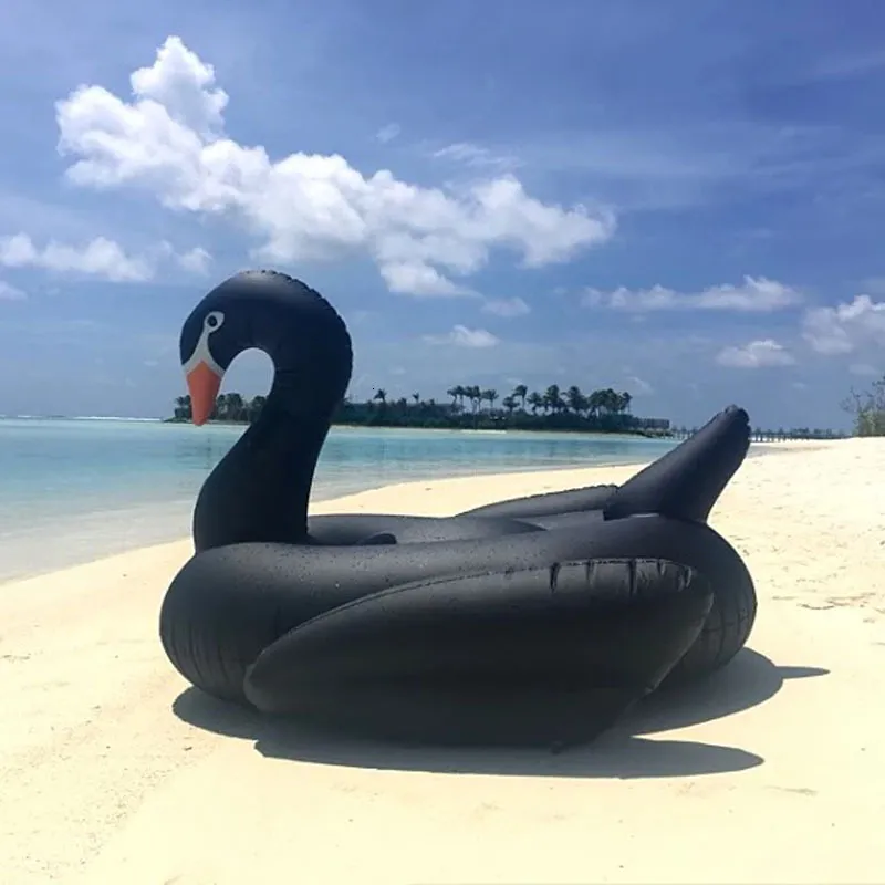 DHgate.com:Black Swan Pool Float Inflatable Ride-On Water Fun Swimming Ring:Toys & Gifts