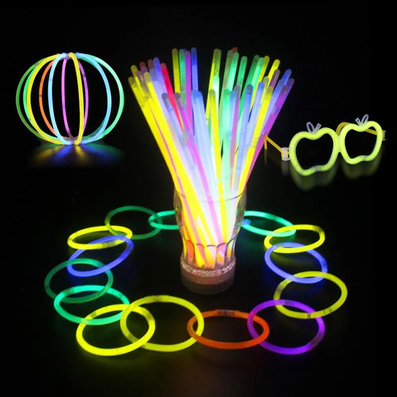 100 Glow Sticks Party Pack - Fluorescent Light Sticks for Bracelets ...