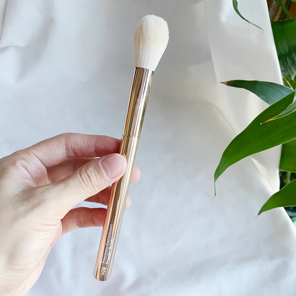 Precision Makeup Brush Set - Gold Handle Complexion Brush, Powder ...