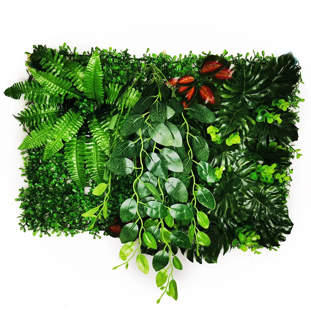 Artificial Green Wall Panel - Lush Faux Greenery, DIY Plant Lawn ...