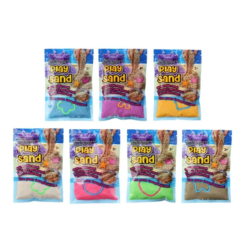100g Bag Magic Dynamic Sand Toys Clay Super Colored Soft Space Play ...