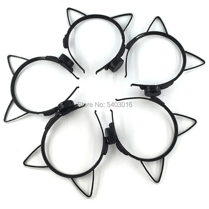 LED Cat Ear Headband: Light Up Headwear with Flashing Rave Headband for ...