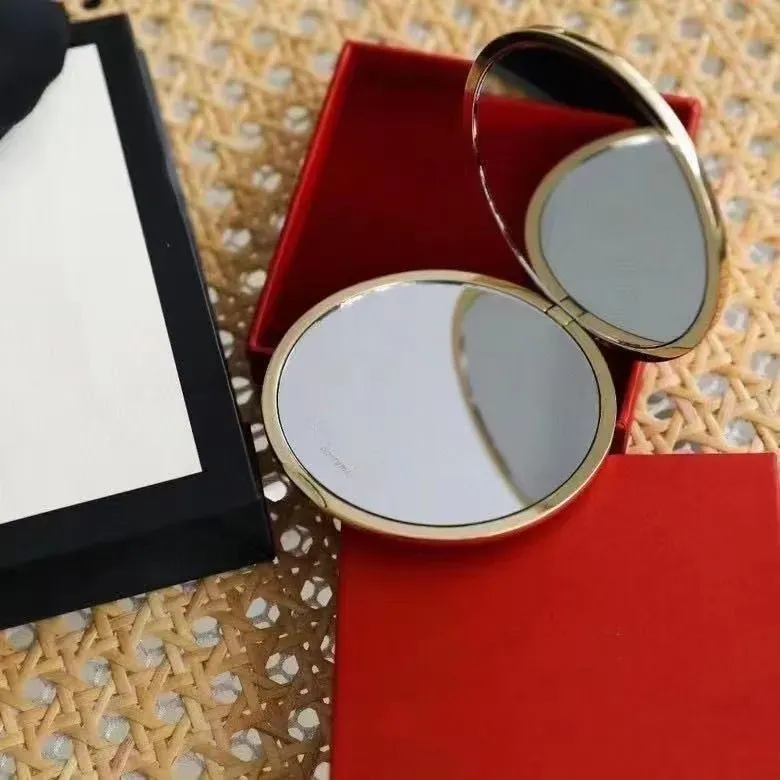 Designer Compact Folding Mirror - Gold Portable Makeup Mirror for Women ...