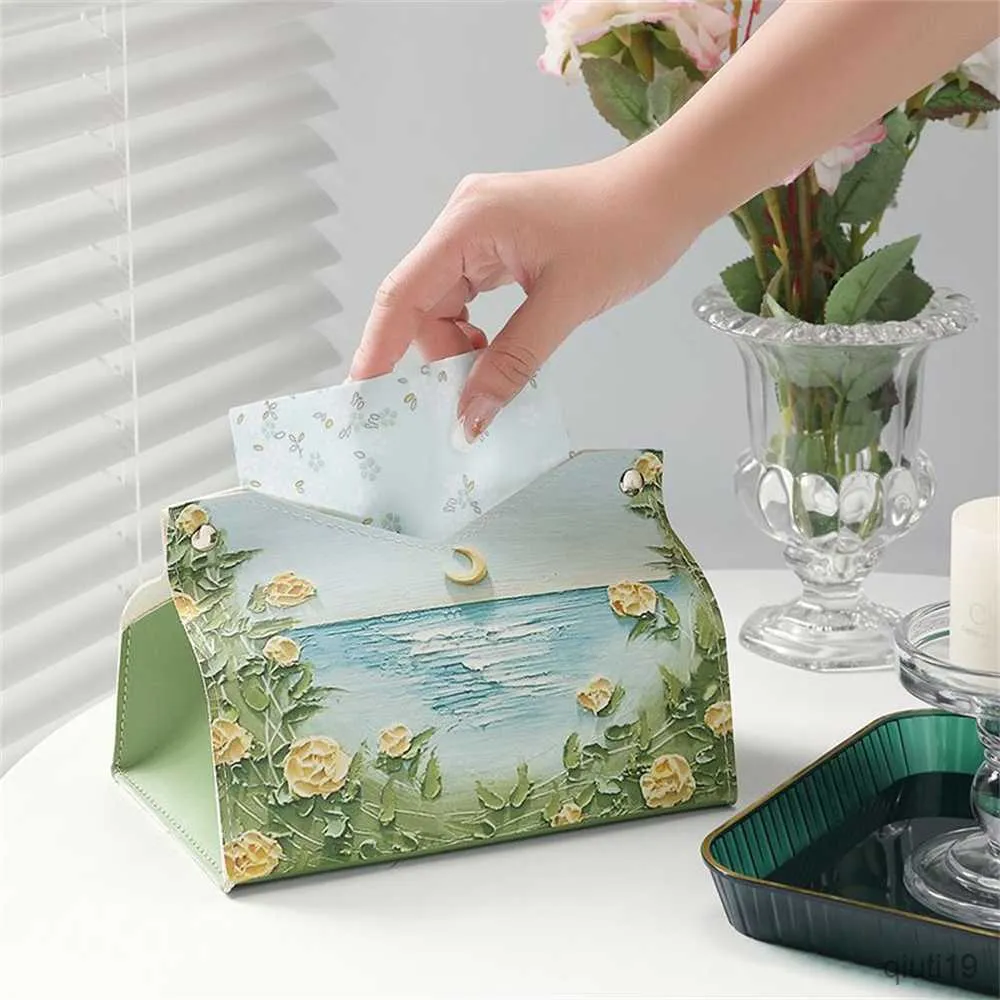 PU Leather Susan Alexandra Tissue Box With Napkin Holder Creative ...
