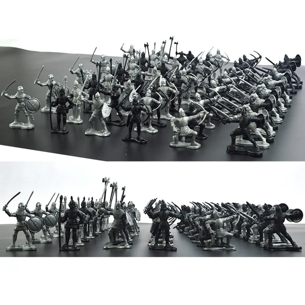 Miniature Military Figures Set - Medieval Knights & Soldiers Model Toy ...