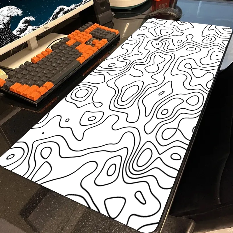 Black and White Mouse Pad, Large Mousepad Game Table for Computer Desk ...