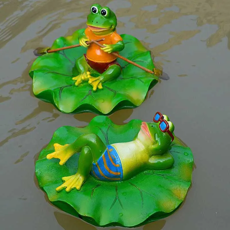 Resin Floating Frogs Statues For Garden Pond Decor, Creative Outdoor ...