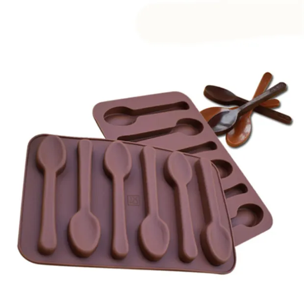 DHgate.com:6-Hole Silicone Spoon Shape Chocolate Molds for DIY Cake ...