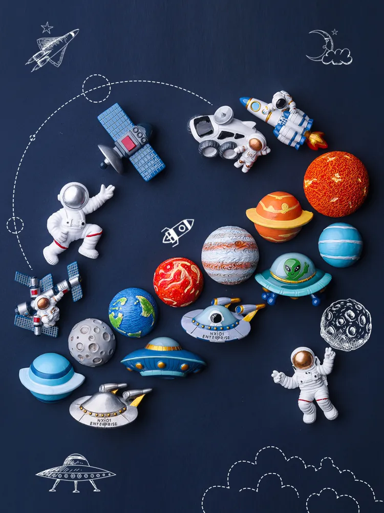 Cute Space Fridge Magnets - Happy Planet Series, Astronaut & Alien ...