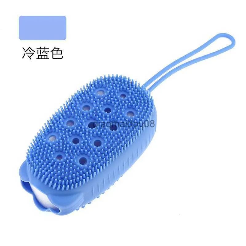 Silicone Bubble Bath Body Brush With Double Sided Soap Storage Sponge