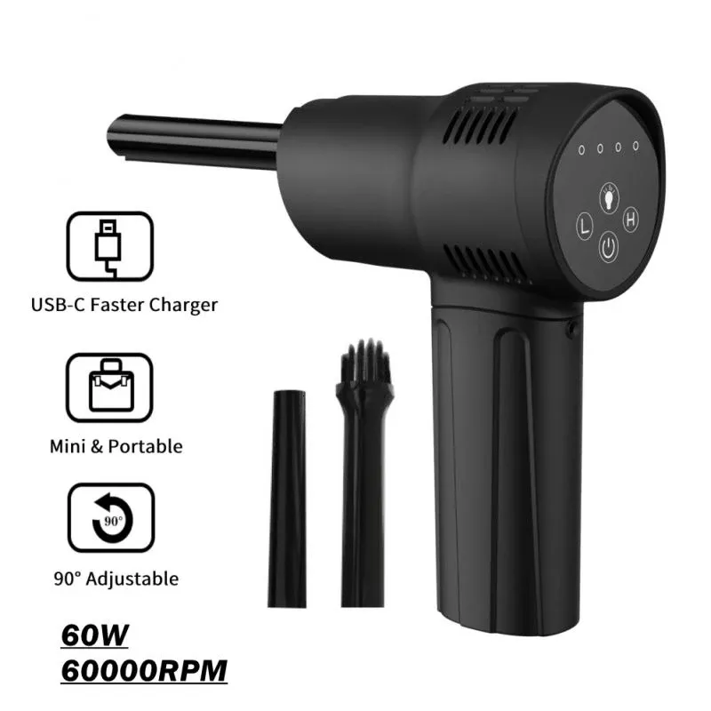 Cordless Air Duster - Electric Computer Cleaner Blower, Rechargeable ...
