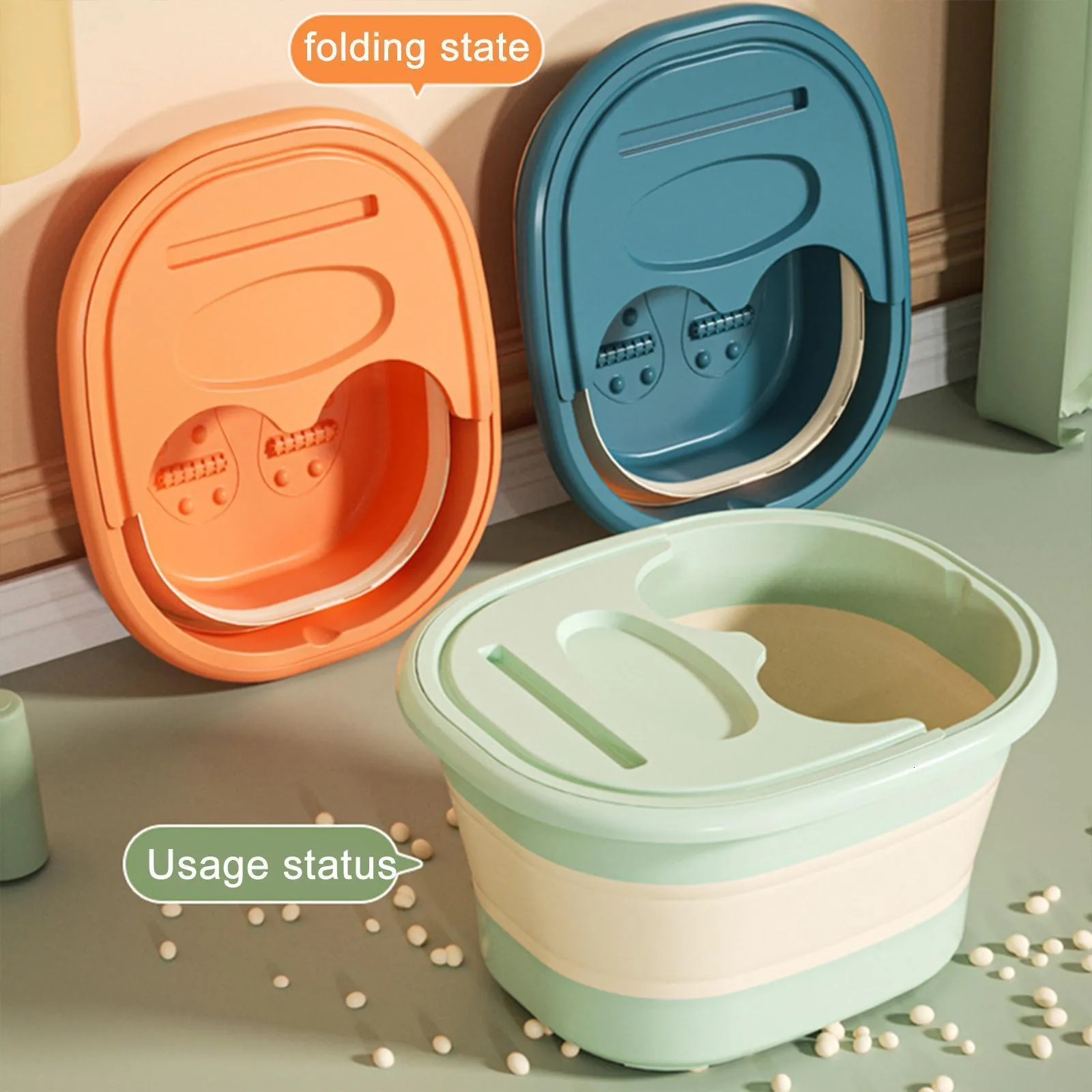 Foot Tubs For Soaking Feet: Foldable Foot Bath Bucket With Massage ...
