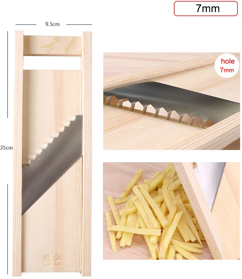 Stainless Steel Wooden Vegetable Cutter And Slicer For Fruit, Potatoes ...