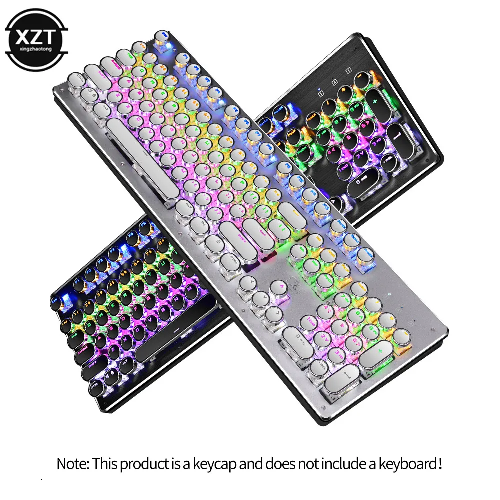 Backlit Key Caps Mechanical Keyboard Set: 104 Keys, Round Character ...