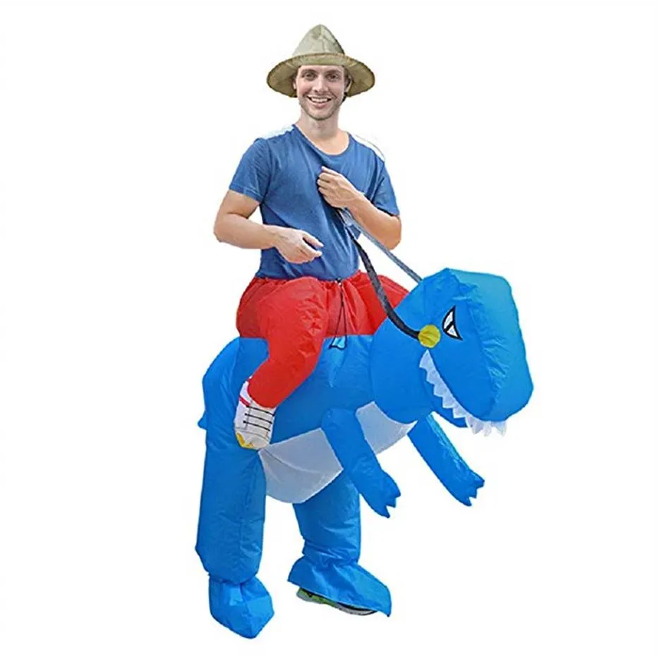 Adult Inflatable Dinosaur Riding T REX Costume For Halloween Fancy ...