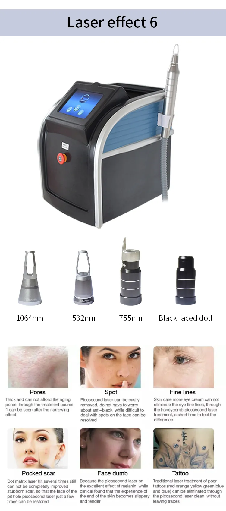 Pico Q Switched Yag Picosecond Laser For Skin Rejuvenation And Tattoo ...