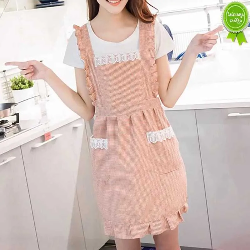New Lovely Women's Kitchen Apron Fashion Florist Shop Work Clothes ...