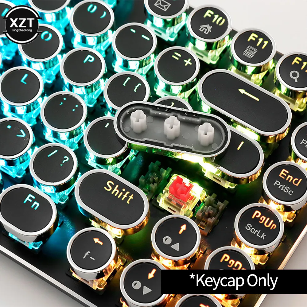 Backlit Key Caps Mechanical Keyboard Set: 104 Keys, Round Character ...