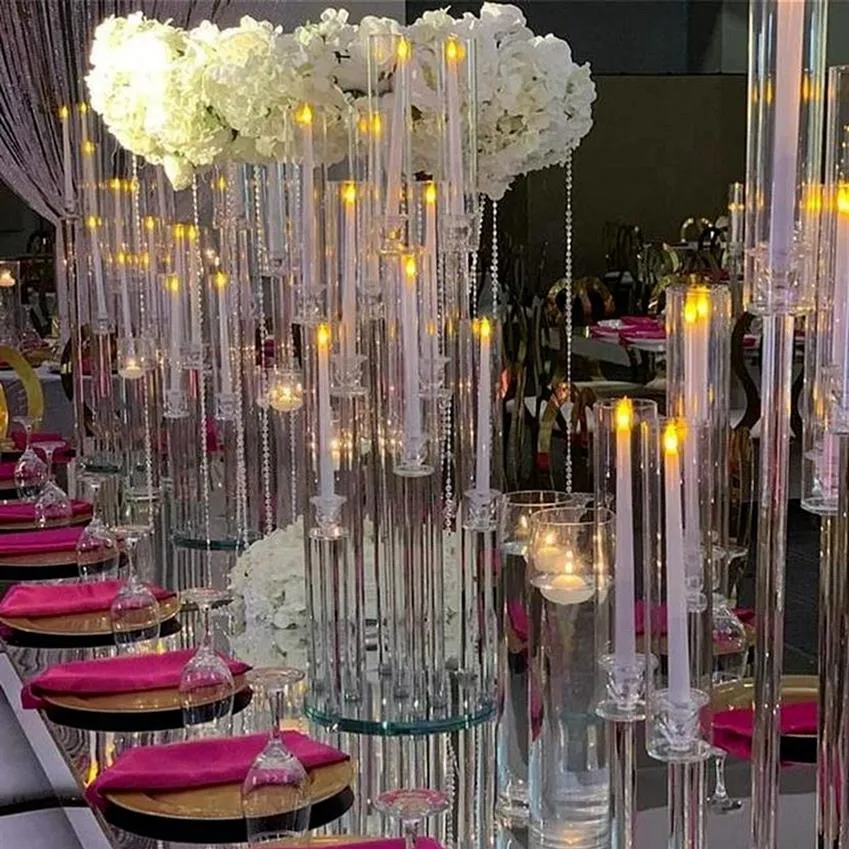 DHgate.com:Modern Clear Acrylic Hurricane Candle Holder | Long Stemmed ...