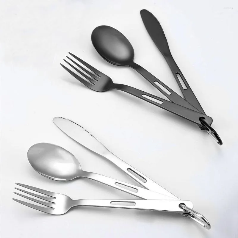 DHgate.com:3-in-1 Camping Cutlery Set: Portable Stainless Steel ...