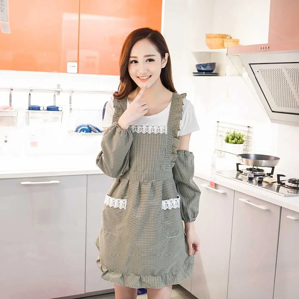 New Lovely Women's Kitchen Apron Fashion Florist Shop Work Clothes ...