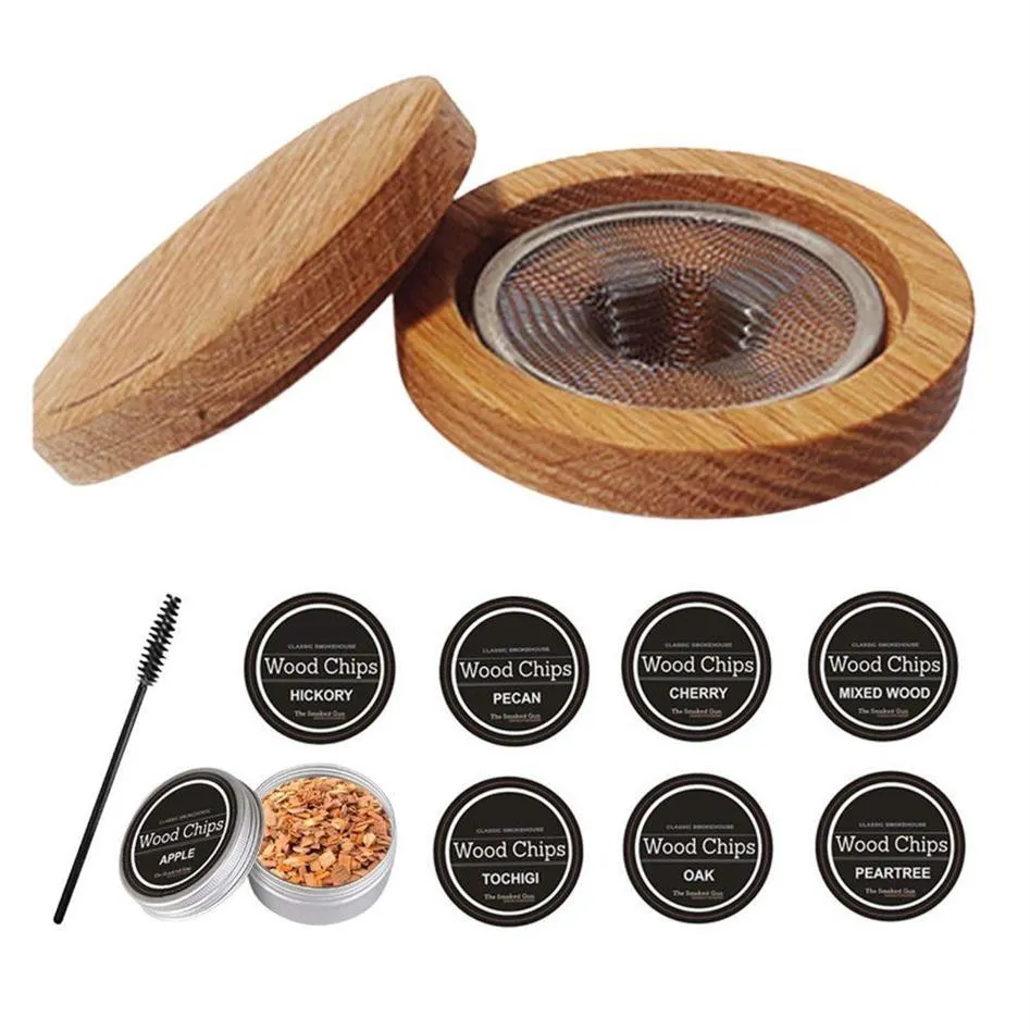 Wooden Cocktail Smoker Kit With Hood Perfect For Drinks, Home, Garden ...