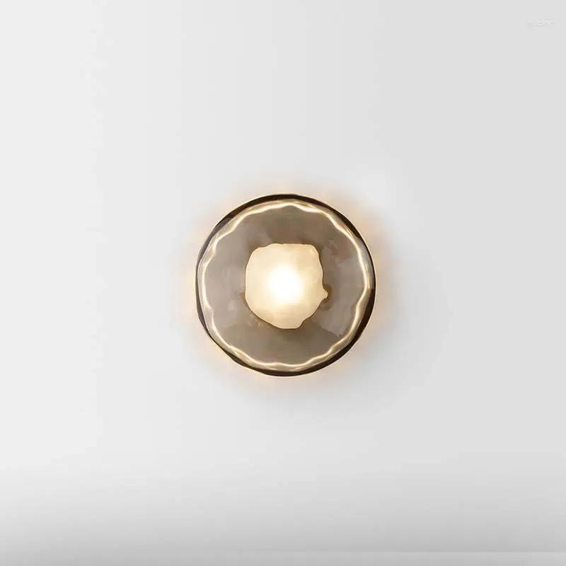 Round Glass Shell Ferm Living Wall Lamp With LED Lights For Living Room ...