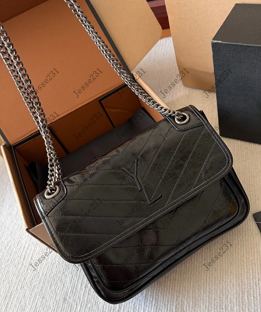 10A Quality Designer Bag For Women: Genuine Leather Pattern Chain Niki ...
