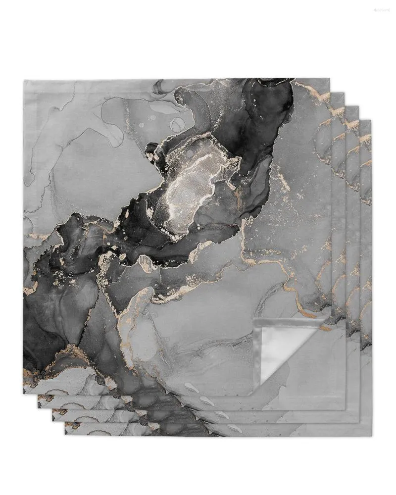 Marble Texture Black Paper Napkin Place Setting Set Perfect For ...