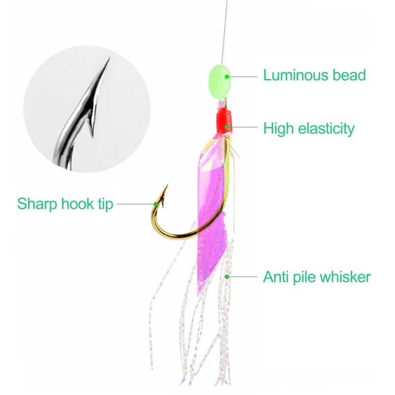 Soft Fishing Hooks Rigs Barbed High Carbon Steel for Saltwater and ...