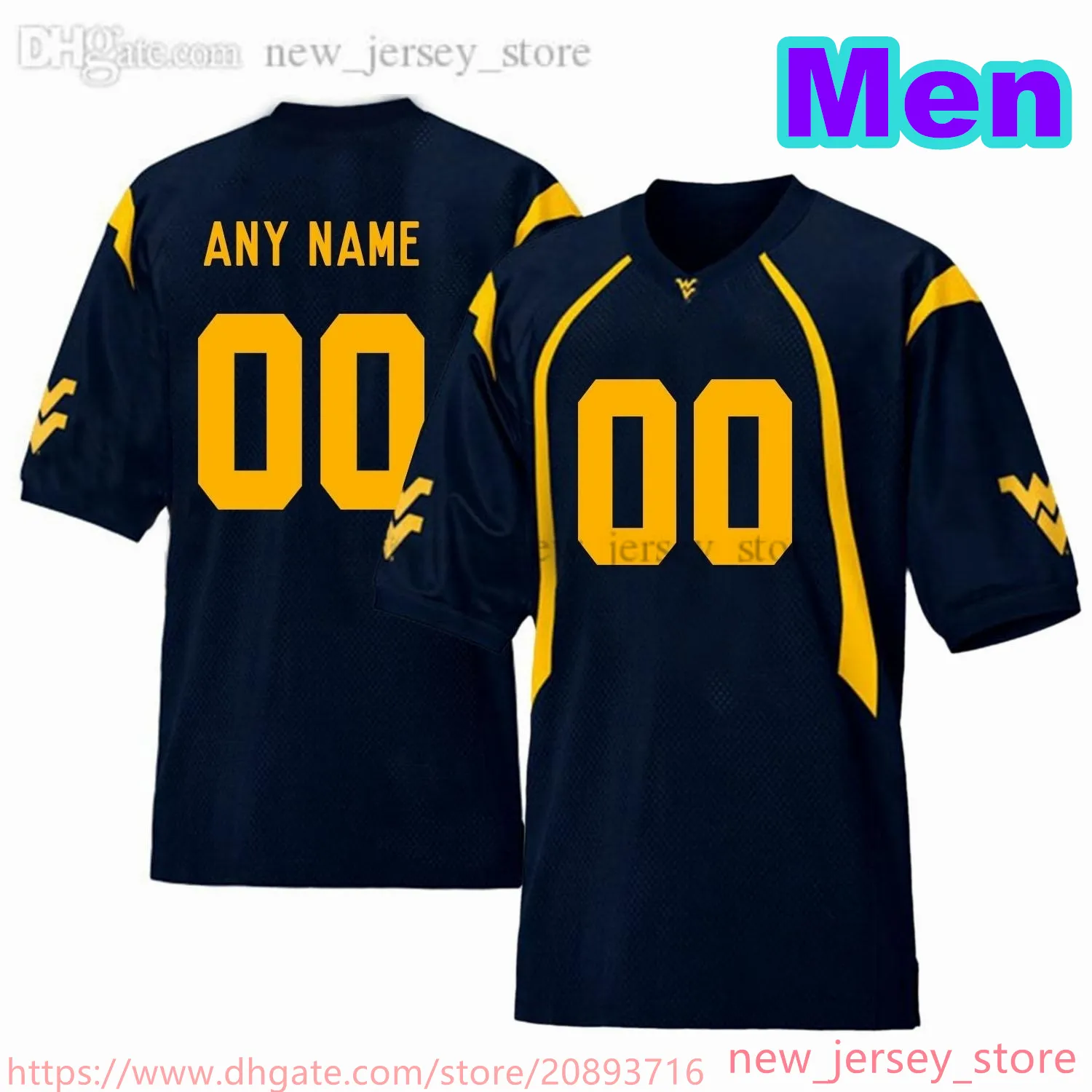 Custom S 6XL NCAA West Virginia Mountaineers Football Jersey 11 Kevin ...
