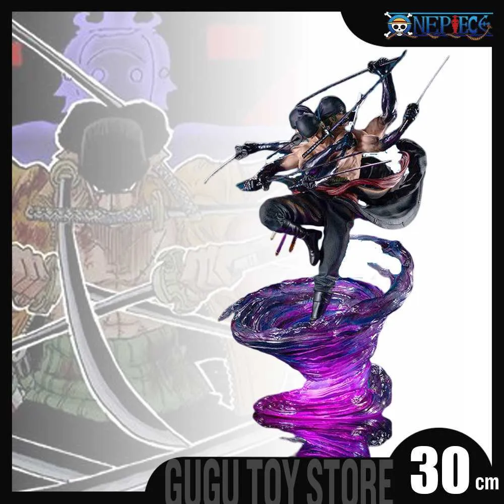 Anime Manga One Piece Roronoa Zoro 30cm Action Figure Nine Swords Shura ...