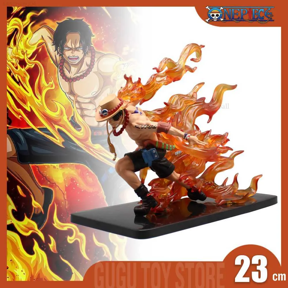 One Piece Portgas D Ace Fire Fist Action Figure 23cm PVC Statue Doll ...