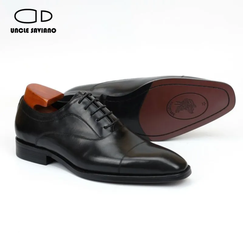 Uncle Saviano Oxford Dress Shoes Men Genuine Leather Handmade Formal ...