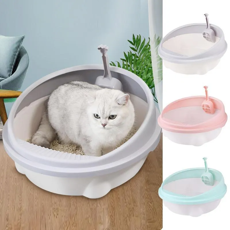 DHgate.com:Semi-Enclosed Cat Litter Box with Detachable Kitten Potty ...