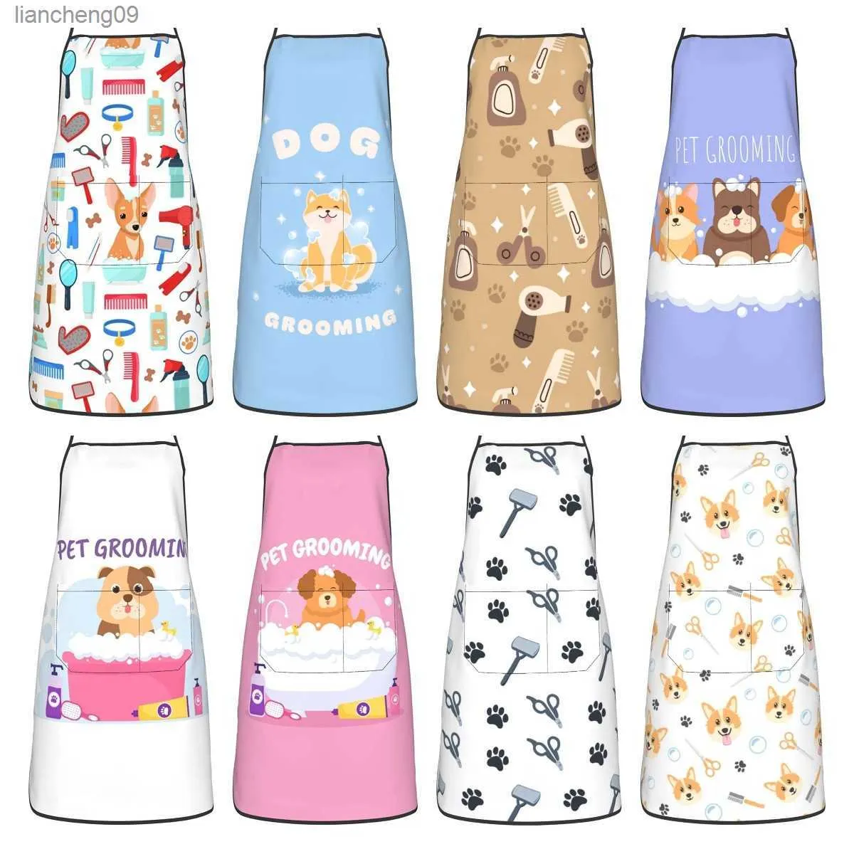 Waterproof Pet Grooming Apron - Adjustable Funny Kitchen Chef Apron ...
