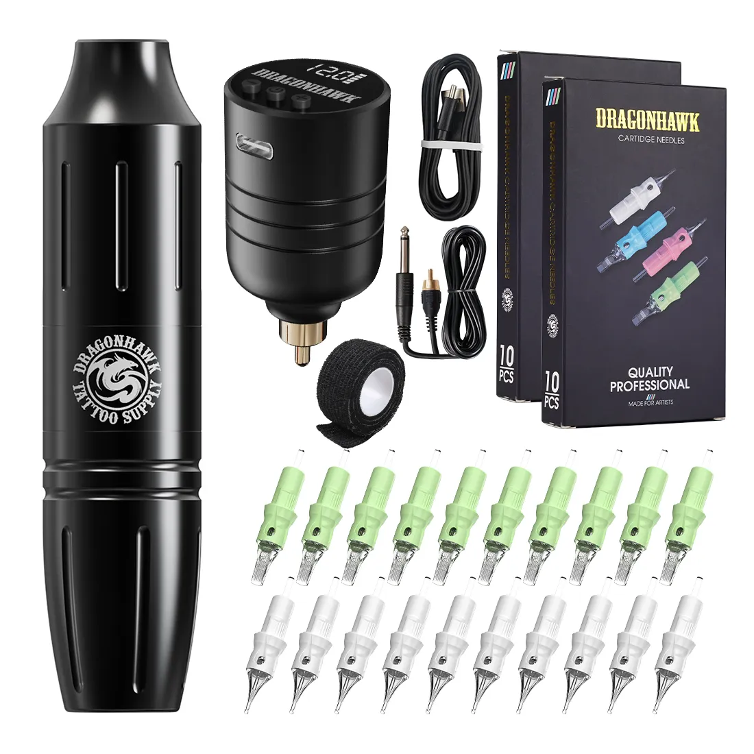 Wireless Tattoo Machine Kit - S9 Pen, 1300mAh Battery, Cartridge ...