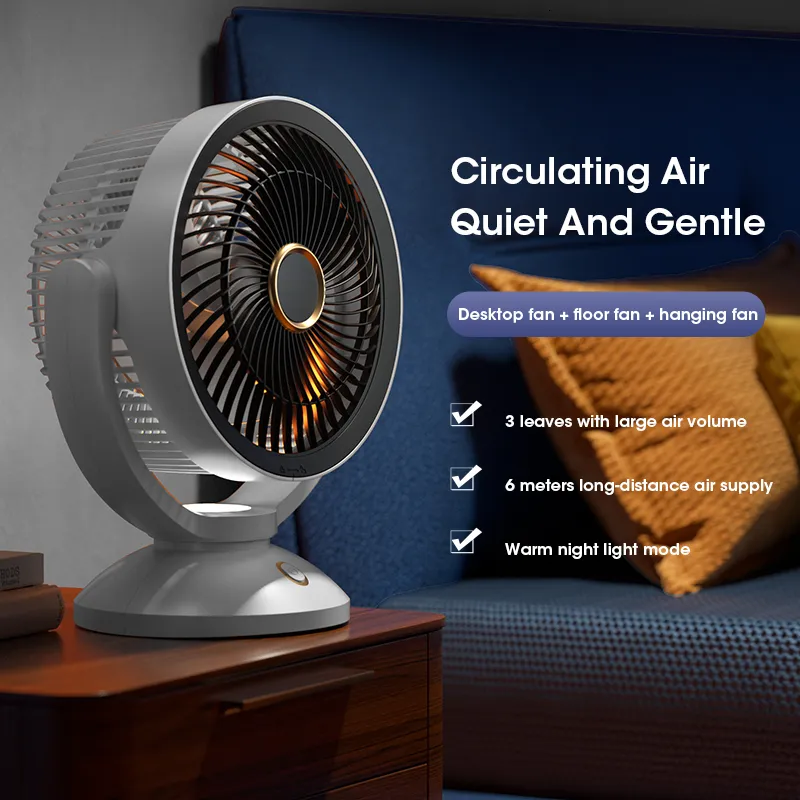 USB Rechargeable Desk Fan, 4000mAh Battery Operated, Portable Air ...