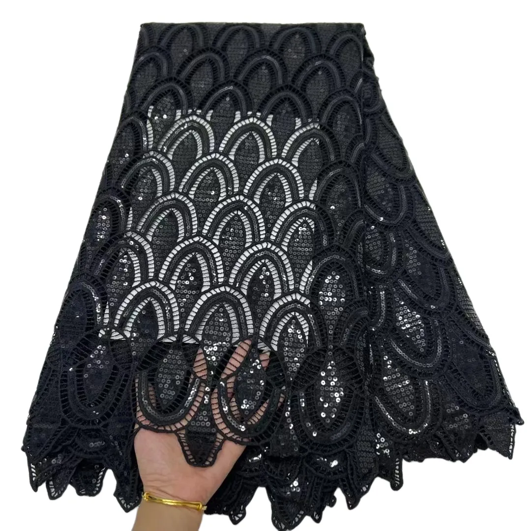 Sequins Lace Cotton Embroidered Water Soluble Eyelet Spangle Fabric 5 ...