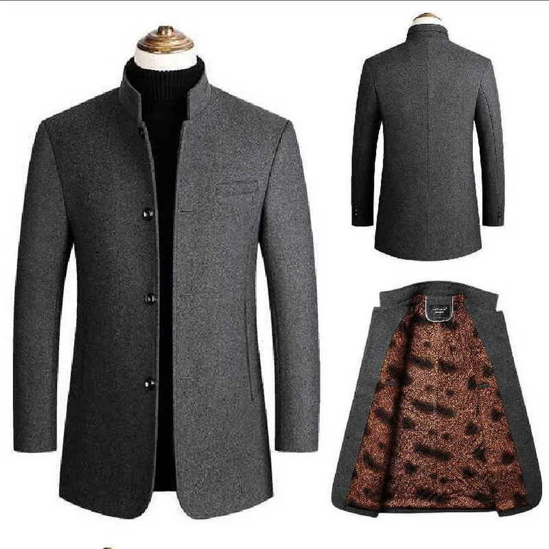 DHgate.com:Mens Winter Wool Blend Coat - Thick Velvet Tunic Collar ...