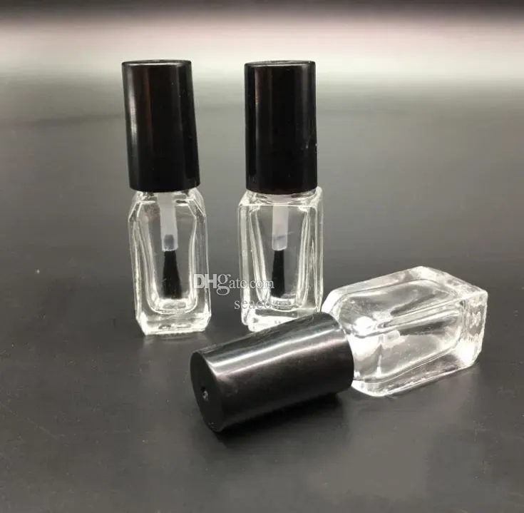 Empty Nail Varnish Bottles: 5ml Square Glass Bottle With Brush ...