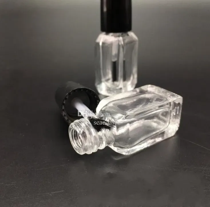 Empty Nail Varnish Bottles: 5ml Square Glass Bottle With Brush ...