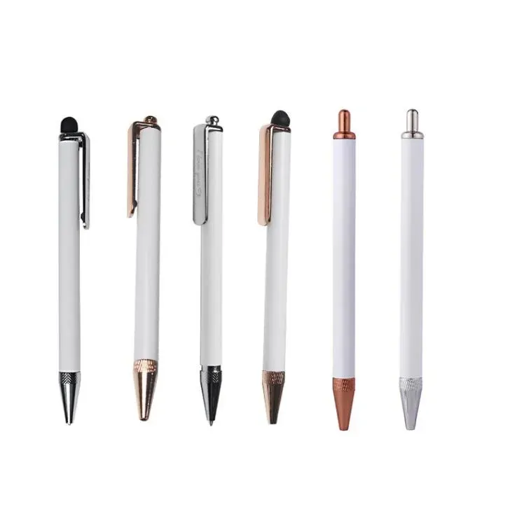 Sublimation Pens White Metal Ballpoint Pens Blank Heat Transfer Zinc ...